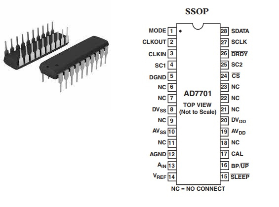 AD7701BNZ ADC: Pinout, Specification, and Datasheet