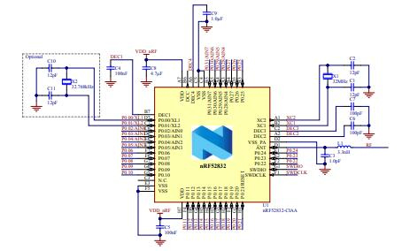 NRF52832 Multiprotocol Bluetooth: Datasheet, Pinout and Schematic