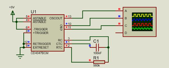 CD4047B Multivibrator IC: Datasheet, Pinout and Circuit