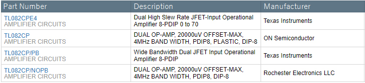 TL082CP Operational Amplifier: Pinout, Datasheet, and Typical Applications