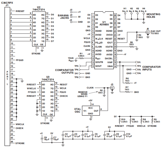 AD9850 DDS Synthesizer: Pinout, Schematic and Datasheet