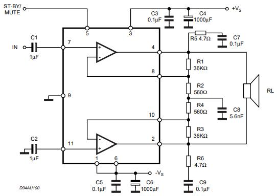 TDA7265 Audio Amplifier: Pinout, Datasheet, and Application Circuits