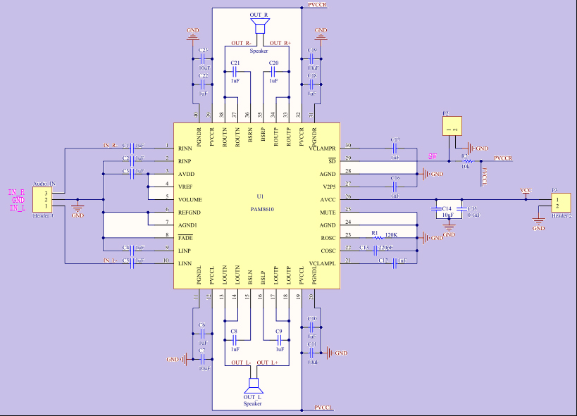 PAM8610 Audio Power Amplifier: Schematic, Specification and Datasheet