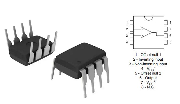 UA741CN Operational Amplifier: Pinout, Datasheet, and Schematic Diagram