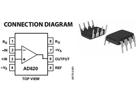 AD620 Instrumentation Amplifier: Pinout, Schematic and Price