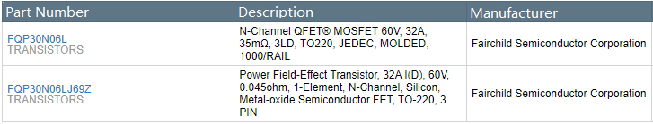 FQP30N06L MOSFET: Pinout, Datasheet, and Circuit