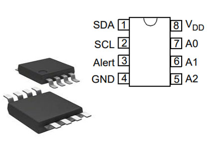 MCP9808 Temperature Sensor: Datasheet, Pinout and Schematic