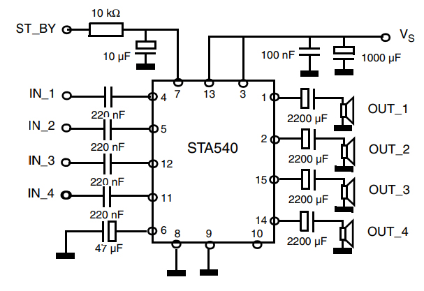 STA540 Power Amplifier: Datasheet, Pinout and Equivalents