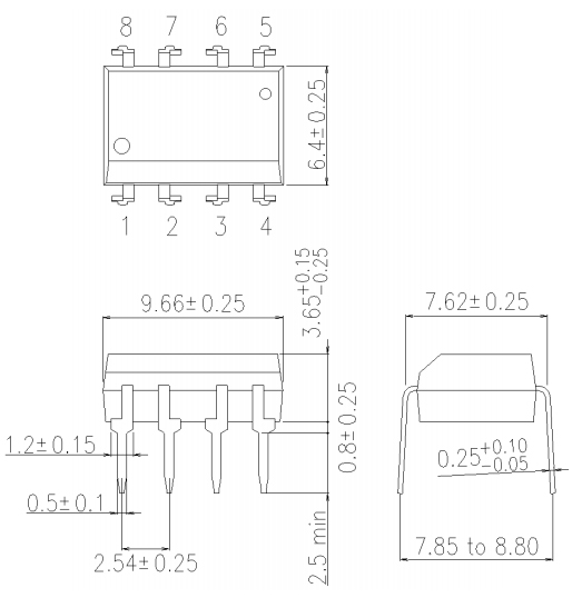 TLP250 Photocoupler: Schematic, Pinout and Datasheet