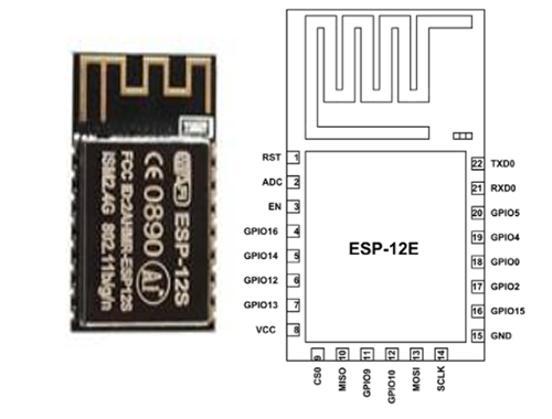 ESP-12E Wi-Fi Module: Pinout, Datasheet and Power