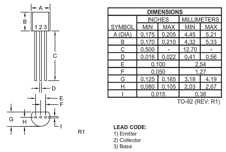 2SC1815 NPN-Transistor : Pinout, Equivalents and Datasheet