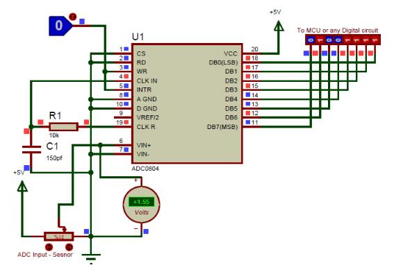 ADC0804 ADC: Datasheet, Schematic, Pinout
