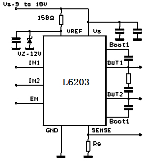 L6203 Bridge Driver: Circuit, Pinout, and Datasheet