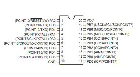 ATtiny4313 Microcontroller: Pinout, Datasheet, Block Diagram