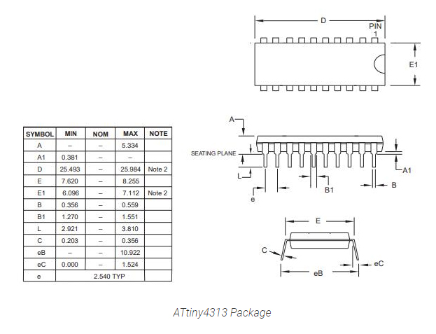 ATtiny4313 Microcontroller: Pinout, Datasheet, Block Diagram