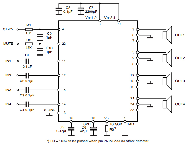 TDA7850 Amplifier: Package, Pinout, and Datasheet
