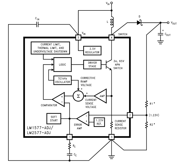 LM2577 Voltage Regulator: Pinout, Features and Datasheet