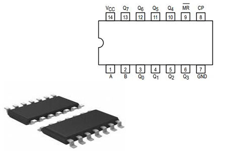 74LS164 Parallel-Out Shift Register IC: Datasheet, Schematic and Pinout
