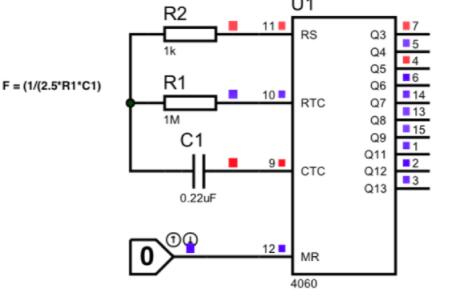 CD4060 Binary Counter: Datasheet, Pinout, Circuit