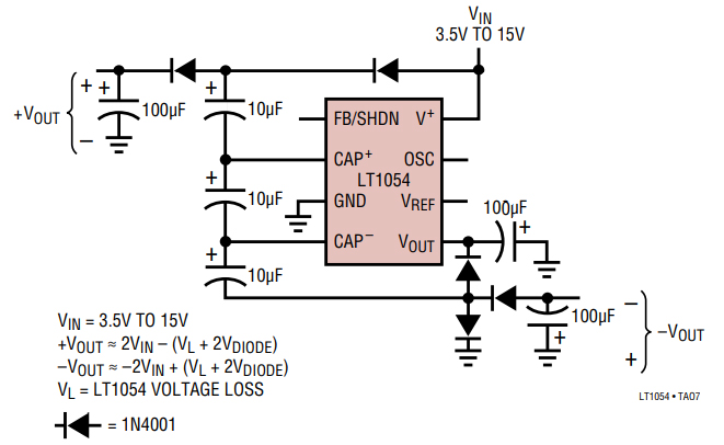 LT1054 Voltage Converter and Regulator: Pinout, Applications and Datasheet