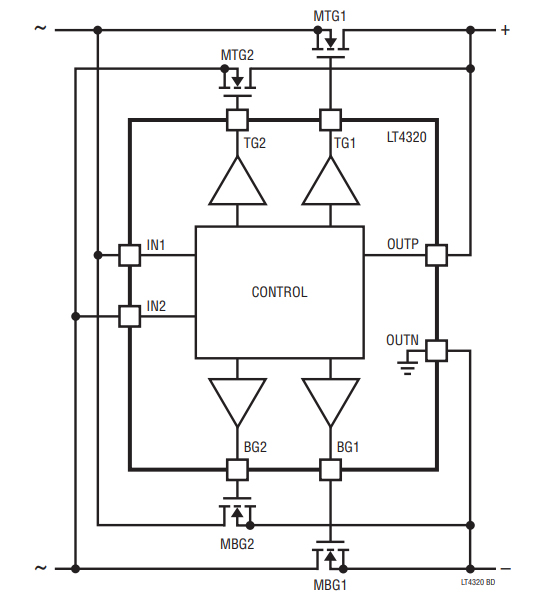 LT4320 Diode Bridge Controller: Pinout, Features and Datasheet