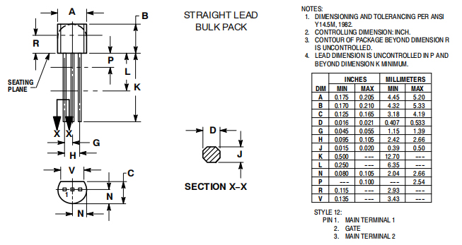 MAC97A6 Triac: Circuit, Pinout, and Datasheet [Video&FAQ]