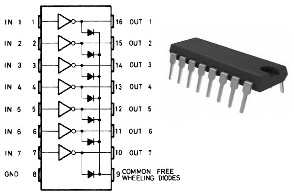 ULQ2003 Darlington Array: Pinout, Features and Datasheet
