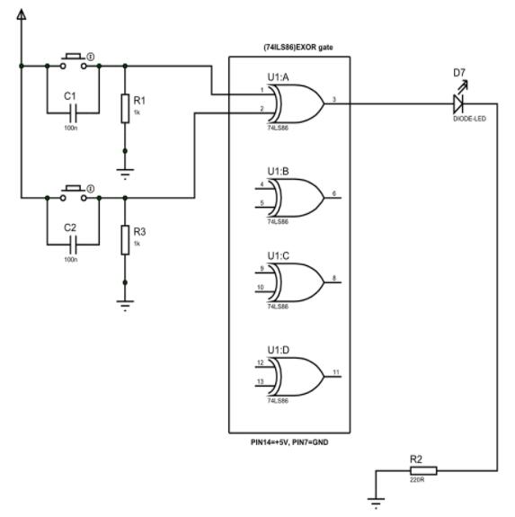 74LS86 Quad 2-Input XOR Gate IC: Pin, Datasheet pdf and Circuit Using ...