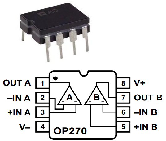 OP270 Dual Op-Amp: Pinout, Equivalent and Datasheet