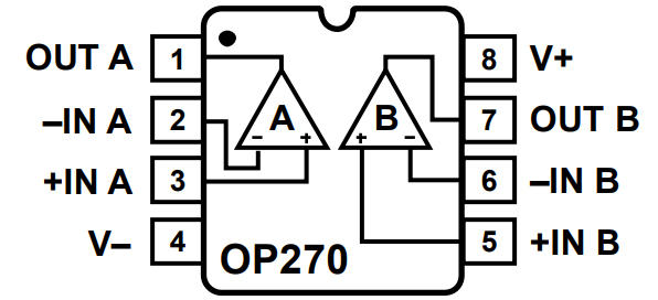OP270 Dual Op-Amp: Pinout, Equivalent and Datasheet