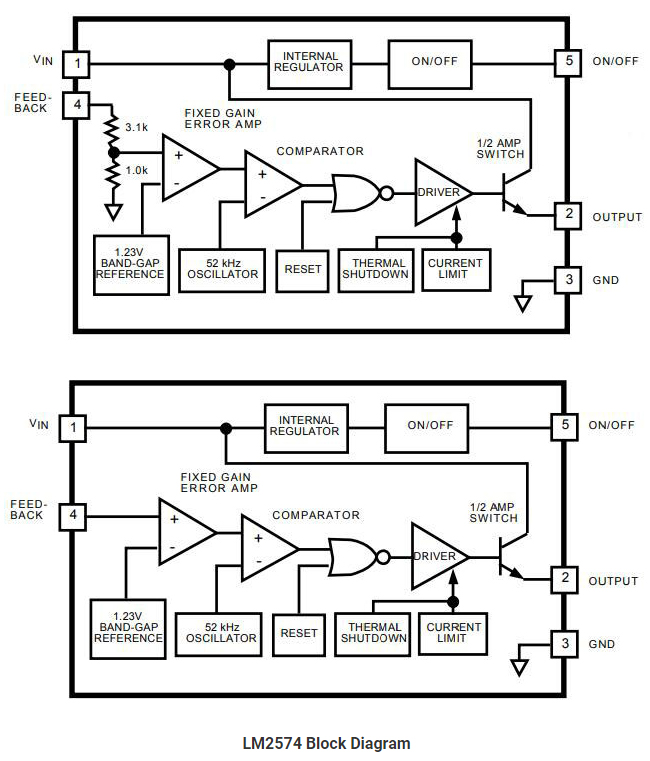 LM2574 0.5A Buck Regulator: Datasheet pdf, Pinout and Circuit