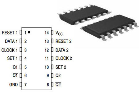 74HC74 Dual D Flip-Flop: Datasheet pdf, Pinout and Flip-Flop Diagram
