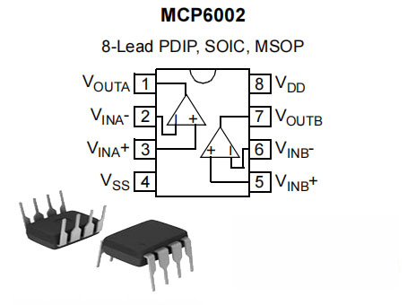 MCP6002 Op Amp: Circuits, Pinout, and Datasheet