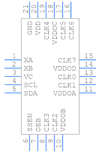 SI5351B-B I2C Clock Generator: Pinout, Features and Datasheet
