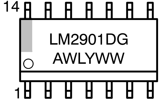 LM2901 Quad Comparator: Pinout, Equivalent and Datasheet