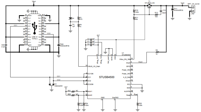 STUSB4500 USB PD Controller: Pinout, Features and Datasheet