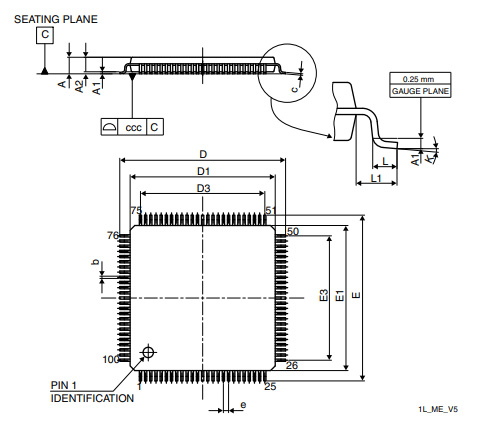 STM32F407VGT6 Microcontroller: 168MHz,100-LQFP, Pinout and Features