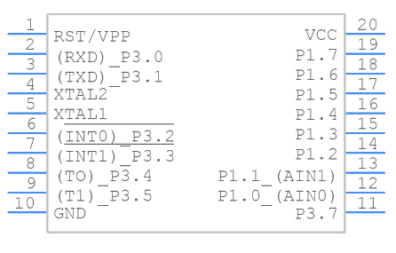 AT89C2051-24PU 8-bit Microcontroller: Circuit Diagram, Pinout, and Datasheet