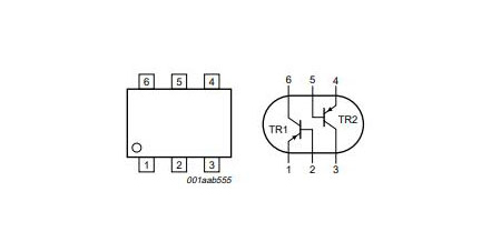 BCM857BS Transistor: SOT363 Package, BCM857BS Datasheet, Pinout