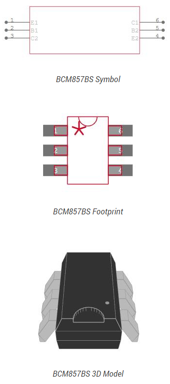 BCM857BS Transistor: SOT363 Package, BCM857BS Datasheet, Pinout