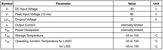 L200CV: 40V, Voltage Regulator, Pinout and Datasheet