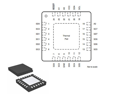 TCA9548ARGER I2C Switch: Diagram, Pinout, and Datasheet