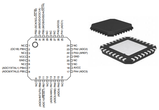 ATTINY26L-8MU 8-bit Microcontroller: Pinout, Equivalent and Datasheet