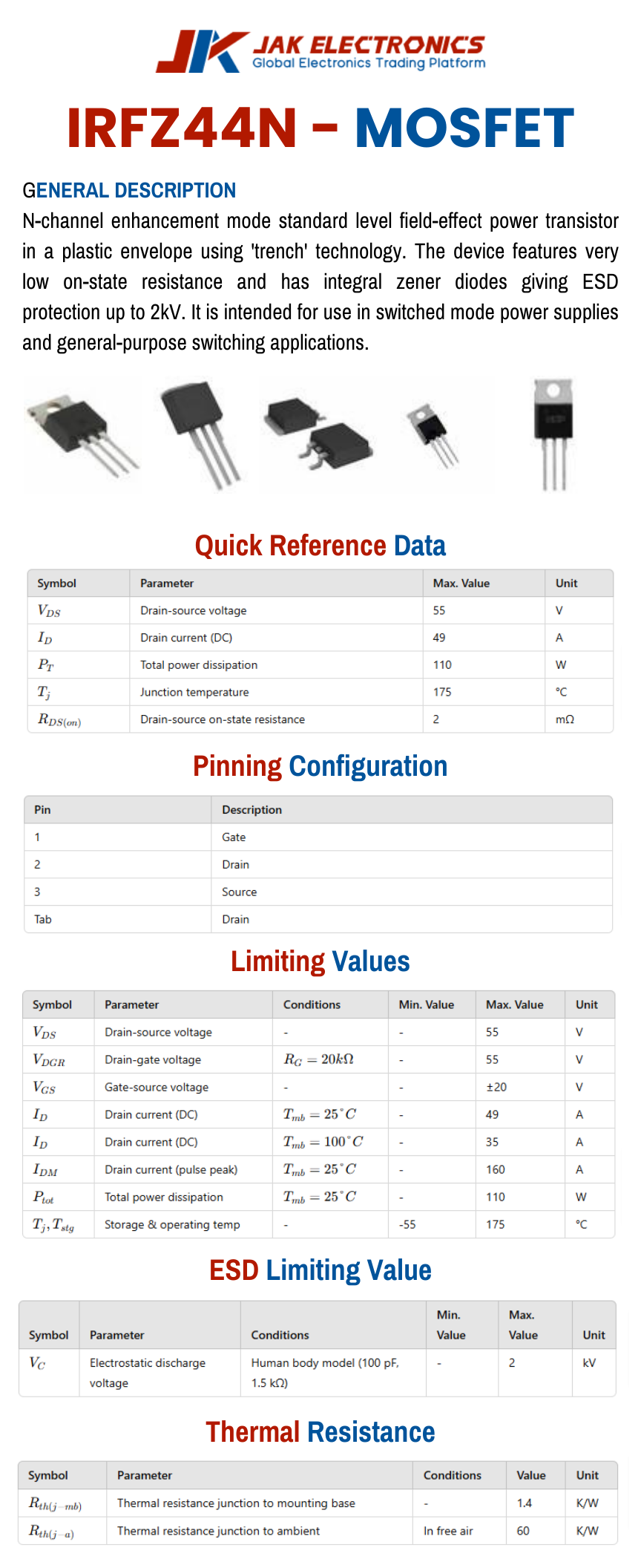 IRFZ44N MOSFET Transistor to Handle Huge Amount of Current for You